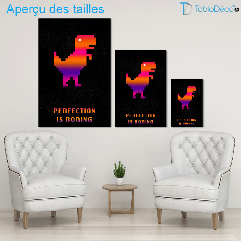 Tableau Pixel T-Rex | Toile décorative Gaming