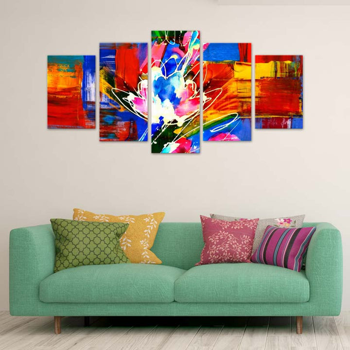 Tableau en 5 parties : toiles design de décoration murale