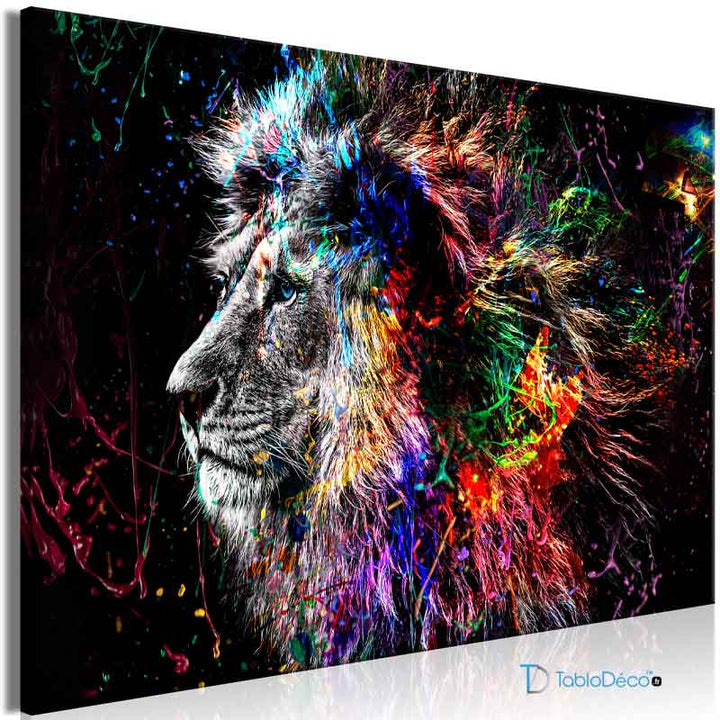 Tableau Lion Multicolore