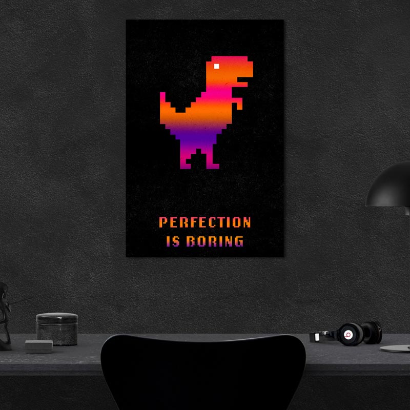 Tableau Pixel T-Rex | Toile décorative Gaming